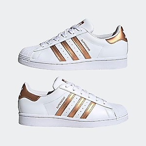 adidas Originals womens Superstar Sneaker, White/Copper Metallic/Black, 7 US