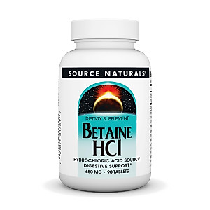 Source Naturals Betaine HCL 650mg, Inc. 90 Tabs