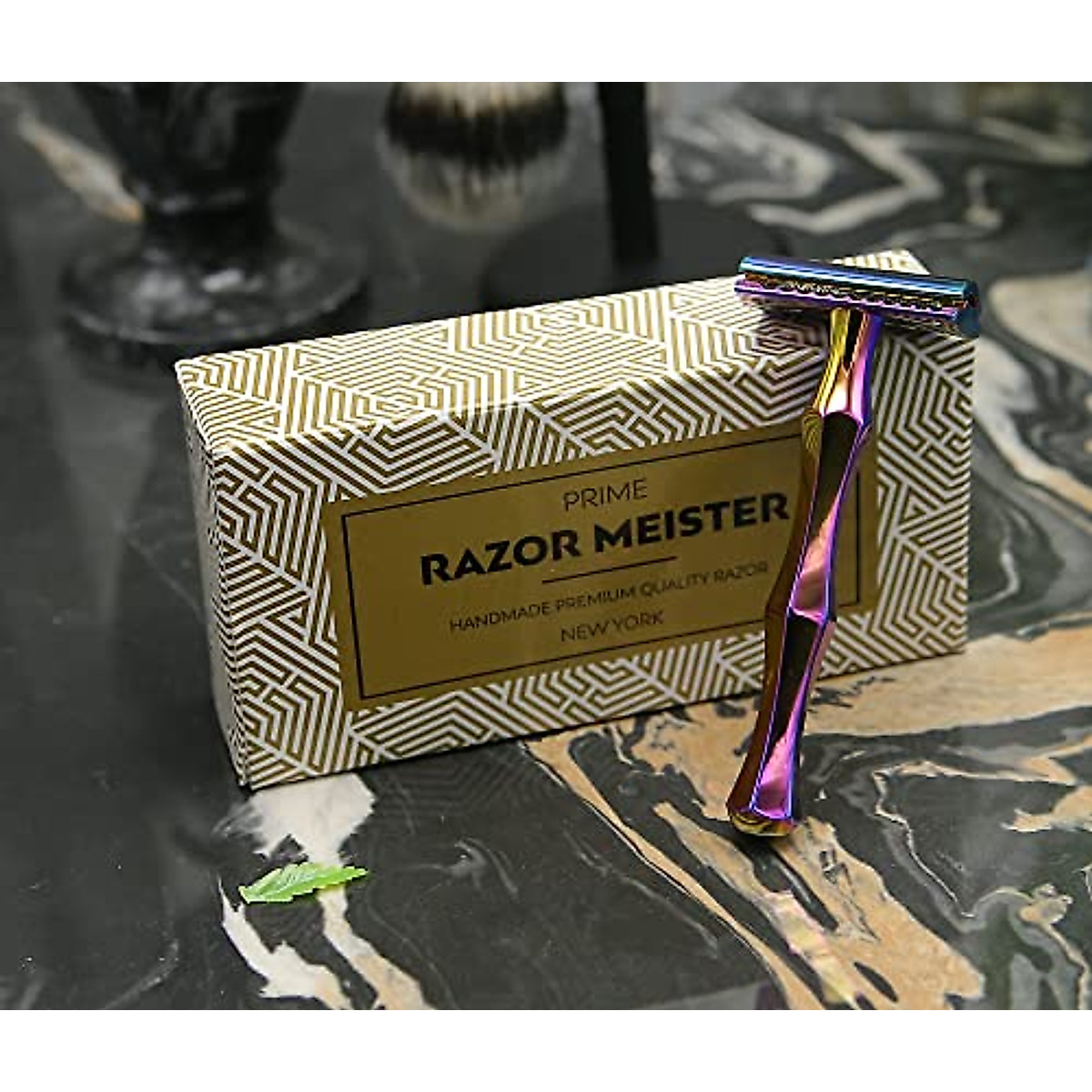 Safety Razor - 50 Safety Razor Blades - Double Edge Blades - Safety Razor Kit For Men & Women W/Safety Razor Leather Protective Case - German Stainless Steel - Ergonomic - wood - Mild