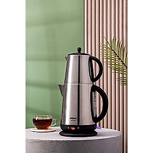 Arzum Tea Tock Electric Turkish Tea Maker, Stainless Steel, 120V