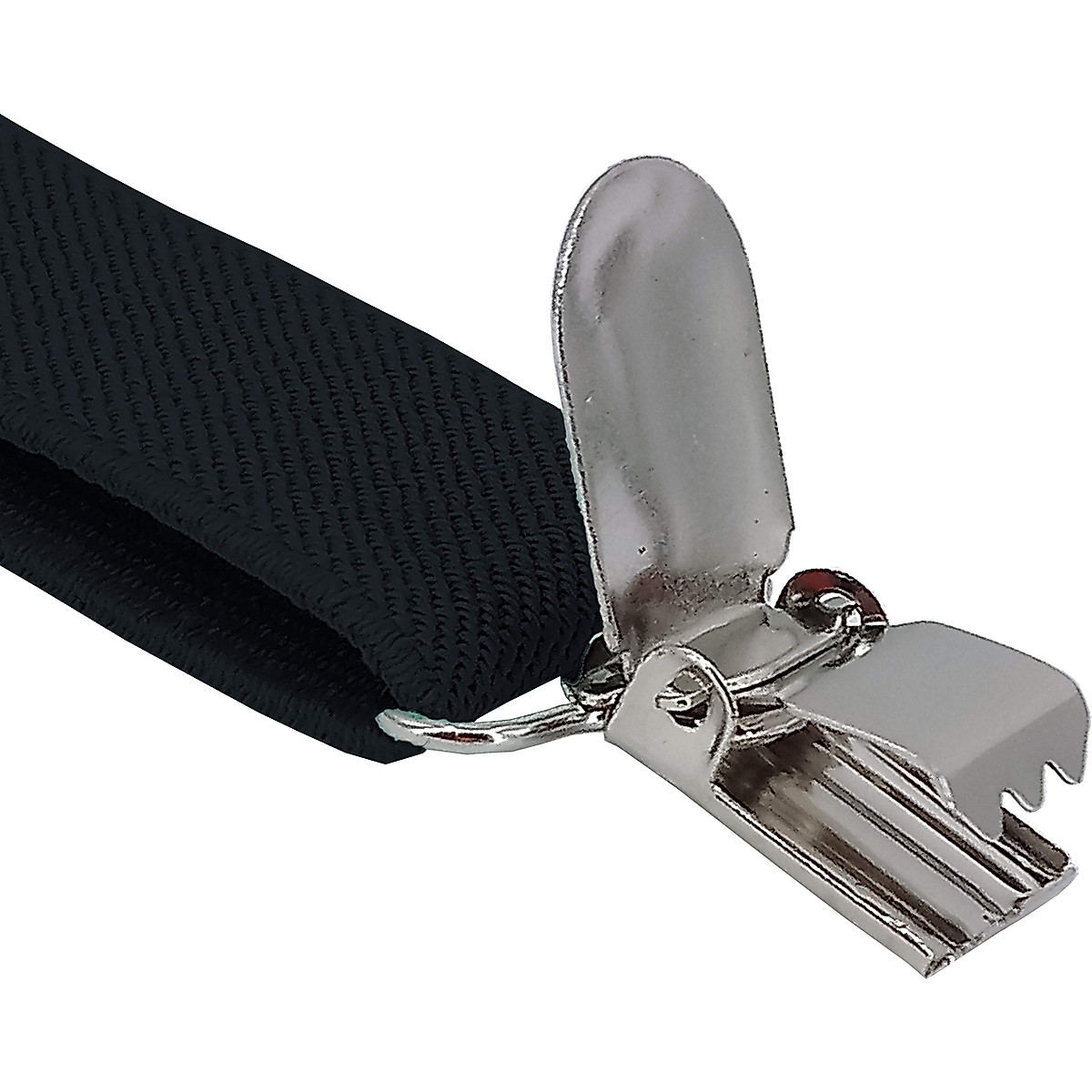 NAVISIMA Adjustable Elastic Y Back Style Suspender With Strong Metal Clips, Black (1 PK)