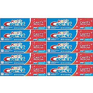 Crest Toothpaste for Kids, Cavity Protection Sparkle Fun 4.6 Ounces Each (Value Pack of 10)