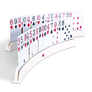 IdeaWorks Arc Playing Cards Holder (Set of 4) | Playing Card Holders for Seniors & Kids Card Holder | Curved Game Card Holder Design Prevents Viewing of Cards | Holds 15 Cards, White