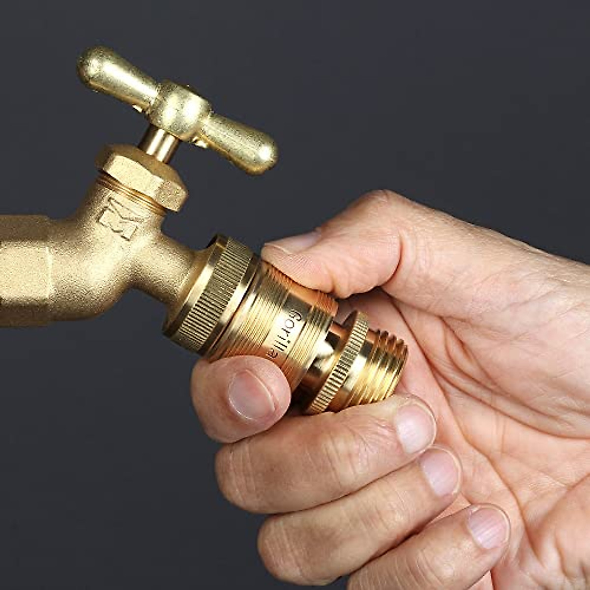 GORILLA EASY CONNECT Garden Hose Quick Connect Fittings. ¾ Inch GHT Solid Brass. (2)