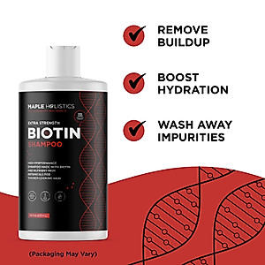 Extra Strength Biotin Shampoo and Conditioner - Volumizing Shampoo and Conditioner Set for Dry Damaged Hair - Moisturizing Biotin Collagen Hair Conditioner and Sulfate Free Shampoo for Thinning Hair