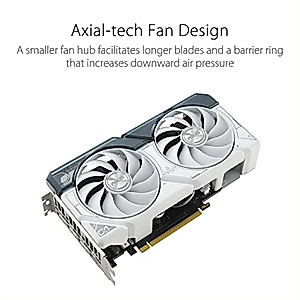 ASUS Dual GeForce RTX™ 4060 Ti White Edition 8GB GDDR6 (PCIe 4.0, 8GB GDDR6, DLSS 3, HDMI 2.1, DisplayPort 1.4a, Axial-tech Fan Design, 0dB Technology, and More)
