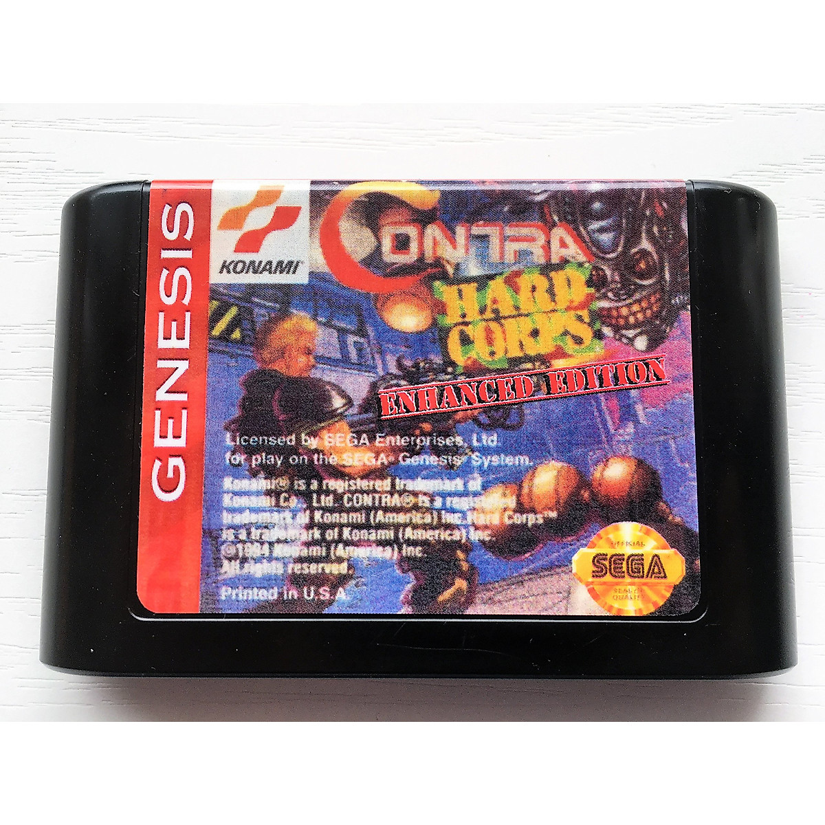 Contra: Hard Corps Enhanced Edition (Sega Genesis / Megadrive) - Reproduction Cartridge with Clamshell Case and Manual