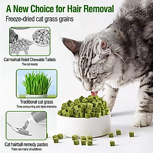 60g/2.12oz Cat Grass Teething Toy Hairballs,Chew Treats for Cats,Edible Cat Chew Toys,Natural for Cats,Teeth Cleaning and Hairball Removal