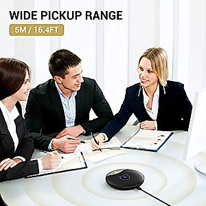 TONOR USB Conference Microphone, 360° Omnidirectional PC Computer Condenser Mic with Mute Button for Online Meeting/Class, Zoom Call, Skype Chatting, Plug & Play (TM20)