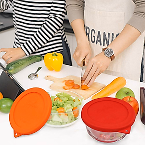 Sophico 2 Cup Round Silicone Storage Cover Lids Replacement for Anchor Hocking and Pyrex 7200-PC Glass Bowls (Container not Included) | Mix | 4 Pack