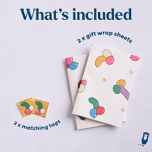 Funny Rude Gift Wrap Wrapping Paper Sheets for Best Friend Birthday, Women & Bachelorette Party, Willy Willies Balls (Ballooning Boys)