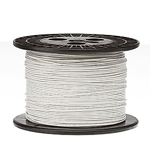 Remington Industries 16UL1007STRWHI1000 16 AWG Gauge Stranded Hook Up Wire, 1000 feet Length, White, 0.0508" Diameter, UL1007, 300 Volts