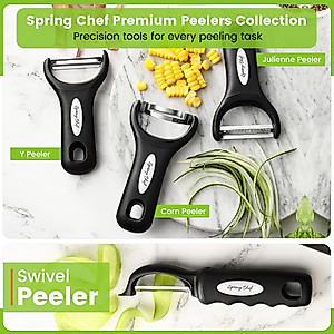 Spring Chef Premium Swivel Vegetable Peeler, Black