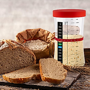 Tyniaide 50 OZ/2 Pack Pro Sourdough Starter Kit – Extra Thermometer Strips and Breathable Covers Included in Sourdough Starter Jar – A Perfect Sourdough Bread Starter Kit for Beginners to Expert