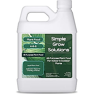 All Purpose Liquid Plant Food - House Plant Fertilizer- Liquid Fertilizer for Indoor Plants & Vegetable Garden- Concentrated Plant Nutrients - Green, Growth & Hardiness - Simple Grow Solutions- 32 Ounce