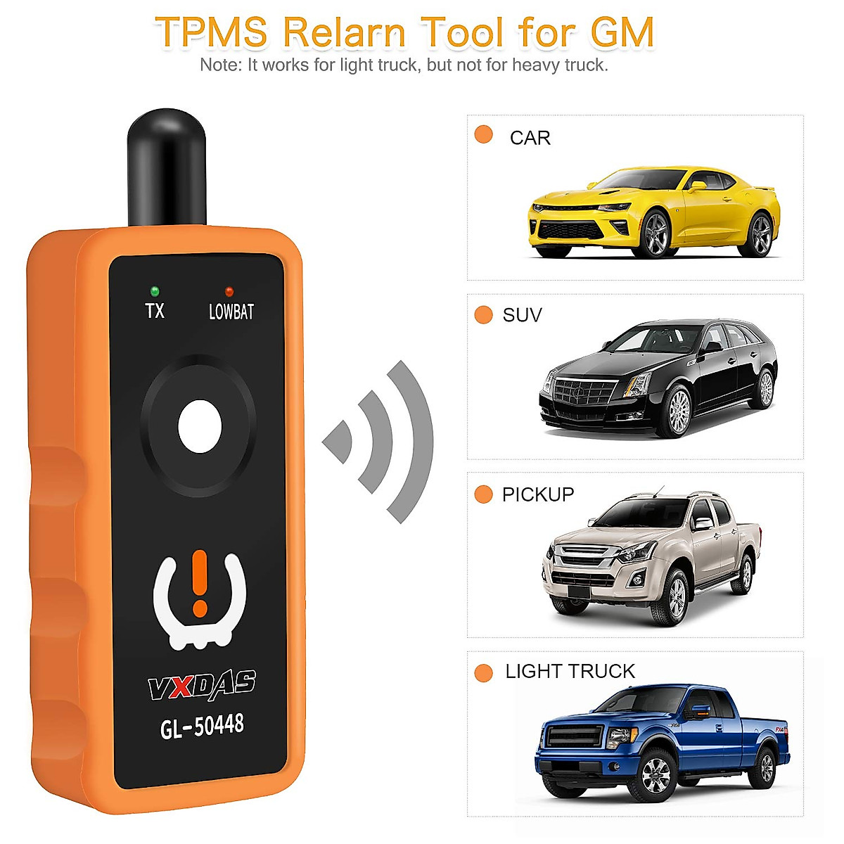 VXDAS GL50448 TPMS Relearn Tool Compatible for GM Chevy Tire Pressure Sensor Reset Activation Tool OEC-T5 for GM/Buick/Chevrolet/Cadillac/Nissan/Series Vehicles 2024 Edition
