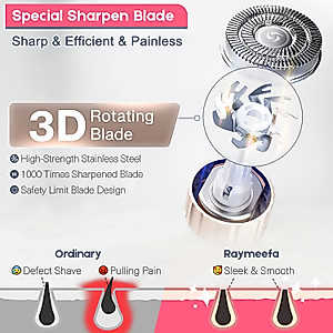 Raymeefa Rechargeable Facial Hair Removal for Women,Electric Shaver for Women Facial Hair Chin Neck Legs Bikini-line,Painless Face Electric Razor,Portable Eyebrow Trimmer Bikini Trimmer for Women