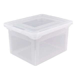 Office Depot® Brand Letter And Legal File Tote, 18"L x 14 1/4"W x 10 7/8"H, Clear