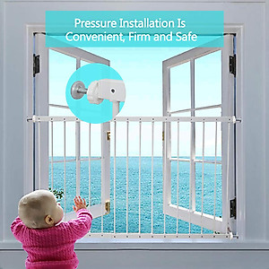 WAOWAO Window Safety Guards for Children Kids Child Toddler Pets Extra Wide White Tension Security Window Guard Gate for Home Fit 19.49-33.60" Sliding Windows (2Piece）