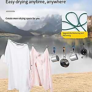 2Pcs Camping Retractable Clothesline, Portable Travel Clotheslines, Adjustable 32ft/10M, with 20 Clothespins, 10 Stoppers (Orange)