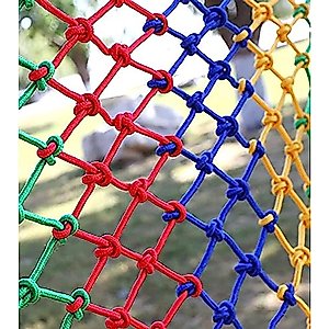 EkiDaz HXRW Rope Net Climbing Net for Kids Durable Climbing Cargo Net Outdoor Colorful Rope Ladder Net for Balcony Banister Protection Playground Sets for Backyards (Size : 2 * 5m(6.6 * 15.15ft))