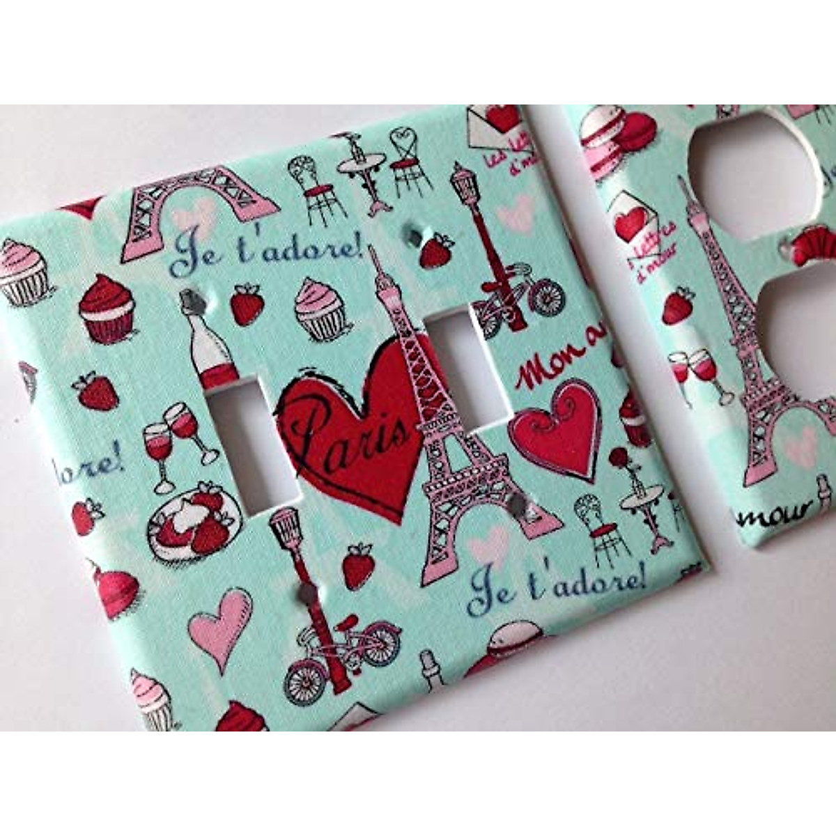 Paris Turquoise Light Switch Cover -Various Sizes Offered