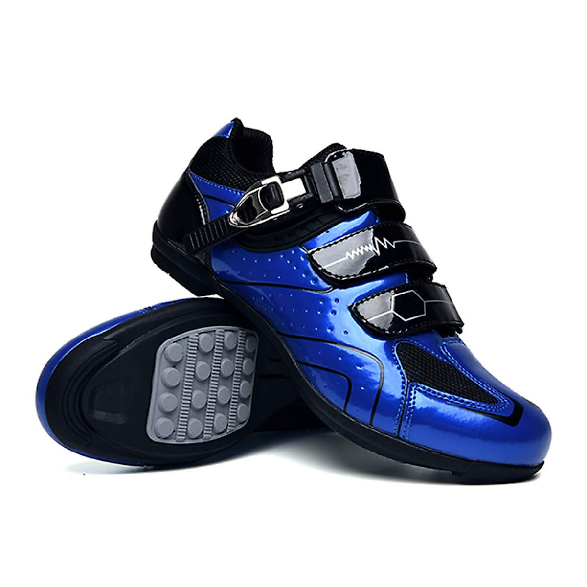 Weisheng Bright Cycling Shoe Multi-Use Fitness Bicycle Shoes for Men Blue