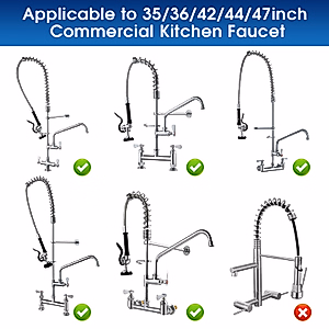 Lanceler Spray Valve with 44" Pre Rinse Hose, Pre Rinse Sprayer with Stainless-Steel Hose Replacement Kit for Commercial Kitchen Sink Faucet - Gray