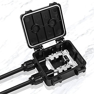 PNGKNYOCN Solar Junction Box PV Connector，IP67 Waterproof Solar Junction Box with 11AWG 50cm Solar Cable Connector for 250w to 300w 20A Solar Panel