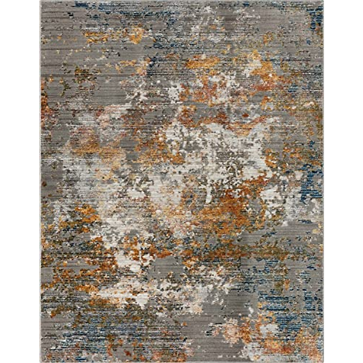 Well Woven Abstract Grey Multi Distressed Modern 5'2" x 7' Area Rug