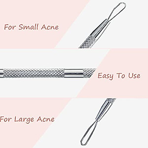 Professional Blackhead Remover Blemish Extractor Tool - Pimple Comedone Removal 2-in-1 Stainless Steel Pimple Popper(2pcs)