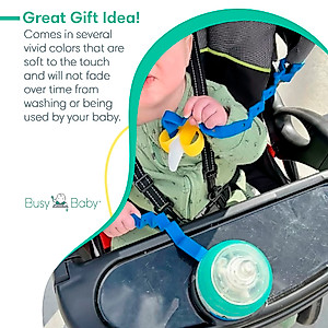 BUSY BABY Toy Bungee for Baby Toys, Dishwasher Safe, Made with 100% Food-Grade Silicone (Yellow)