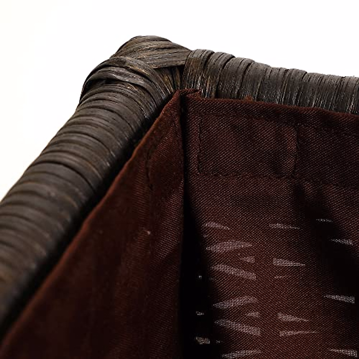 The Basket Lady Lift-Off Lid Wicker Storage Basket, Large, 24.5 in L x 18 in W x 17.5 in H, Antique Walnut Brown