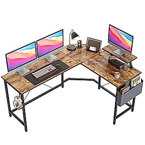 Cubiker Modern L-Shaped Computer Office Desk, Corner Gaming Desk with Monitor Stand, Home Office Study Writing Table Workstation for Small Spaces