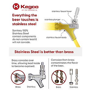 Kegco Kegerator, Single Tap, Stainless Steel