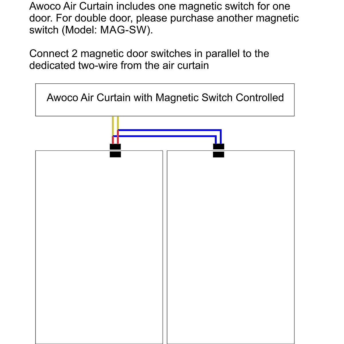Awoco 12VDC Easy-Install Magnetic Switch for Awoco Magnetic Switch Controlled Air Curtains (White Color)