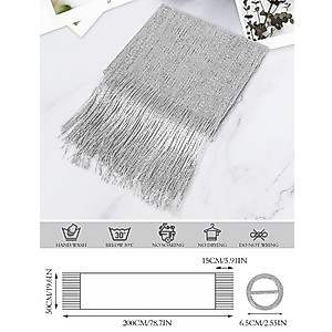 ZENUTA Shawls and Wraps for Evening Dresses, Womens Shawls and Wraps, Dressy Shawls and Wraps for Evening Wear (A. Silver (With Silver Buckle))