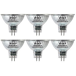 FTL MR16 LED Light Bulbs 3000K Warm White AC/DC 12V Non Dimmable Glass Cover 5W 500lm GU5.3 Spotlight 50W Halogen Replacement for Track Lighting and Outdoor Landscape 6-Pack