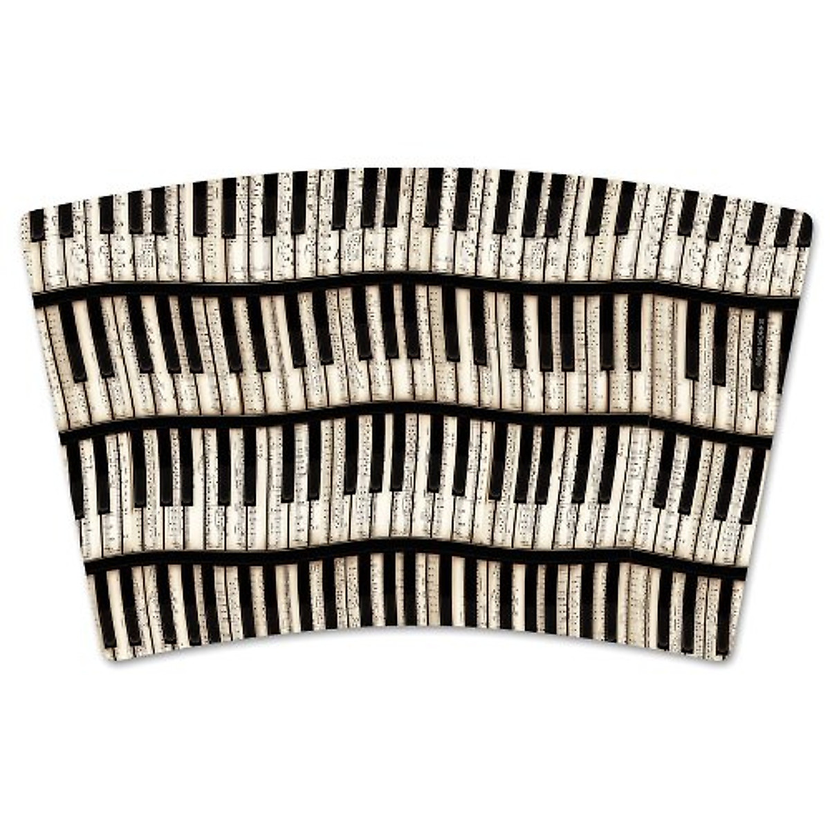 Mugzie Piano Keys Travel Mug with Insulated Wetsuit Cover, 16 oz, Black