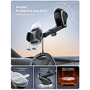 Lamicall Car Suction Cup Phone Holder & Cell Phone Stand