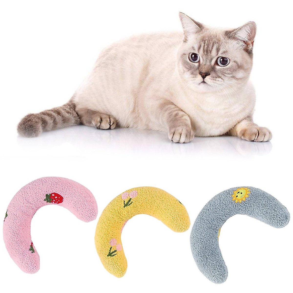 Yjcnelcr Dog Chew Toy Plush Pet Pillows Neck Supporting Sleep Aid Toy Stuffed Soft Toy for Small Dogs Relief Anxiety Dog Sleep Aid Toy Relief Anxiety Toy Pet Pillows for Cats