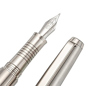 HongDian Stainless Steel Fountain Pen Extra Fine Nib with Converter and Metal Pen Box