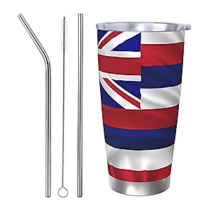 WXZYFP Car cup (single silver rim), can use a straw or drink directly, easy to use.Flag of Hawaii American