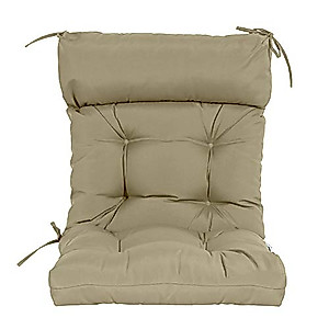 QILLOWAY Indoor/Outdoor High Back Chair Cushion,Spring/Summer Seasonal Replacement Cushions.(Beige)