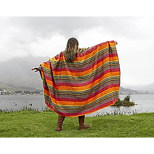 ALPAKITAS Alpaca Wool Soft Blanket | Queen Size Blanket | Cozy Throw Blanket, Lightweight, Breathable, Hypoallergenic, Premium Handmade | 87 x 64 inches (Orange)