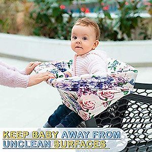 Multi Use Nursing Breastfeeding Cover Scarf-Car Seat Canopy by Busy Monkey-Shopping Cart-High Chair-Stroller and Carseat Covers for Boys and Girls-Infinity Stretchy Shawl-Baby Shower-Floral