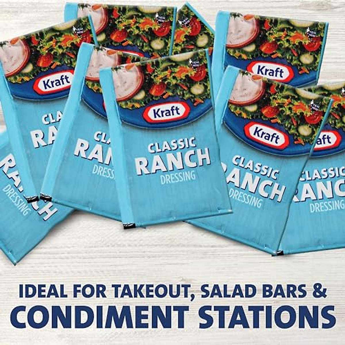 Kraft Ranch Salad Dressing Single Serve Packet (1.5 oz Single Serve Packets, Pack of 60)