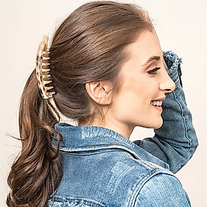 10 Pieces 5.3 Inch Large Banana Clips Nonslip Clincher Combs Banana Combs Strong Hold Ponytail Holder Clip for Women and Girls