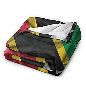LIICHEES Anti-Pilling Polygon Effect of The Flag of St. Kitts and Nevis Blanket Comfortable Flannel Throw Blanket 80"x60" Bedroom Living Room Blanket