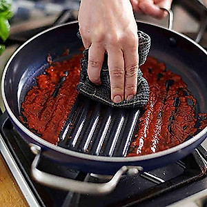 Blue Diamond Grill Genie Pan - Ceramic Nonstick 11-Inch Covered in Blue